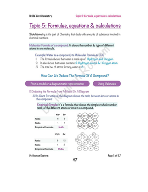Calculations for IB Chemistry - This needs committing to memory, and ...