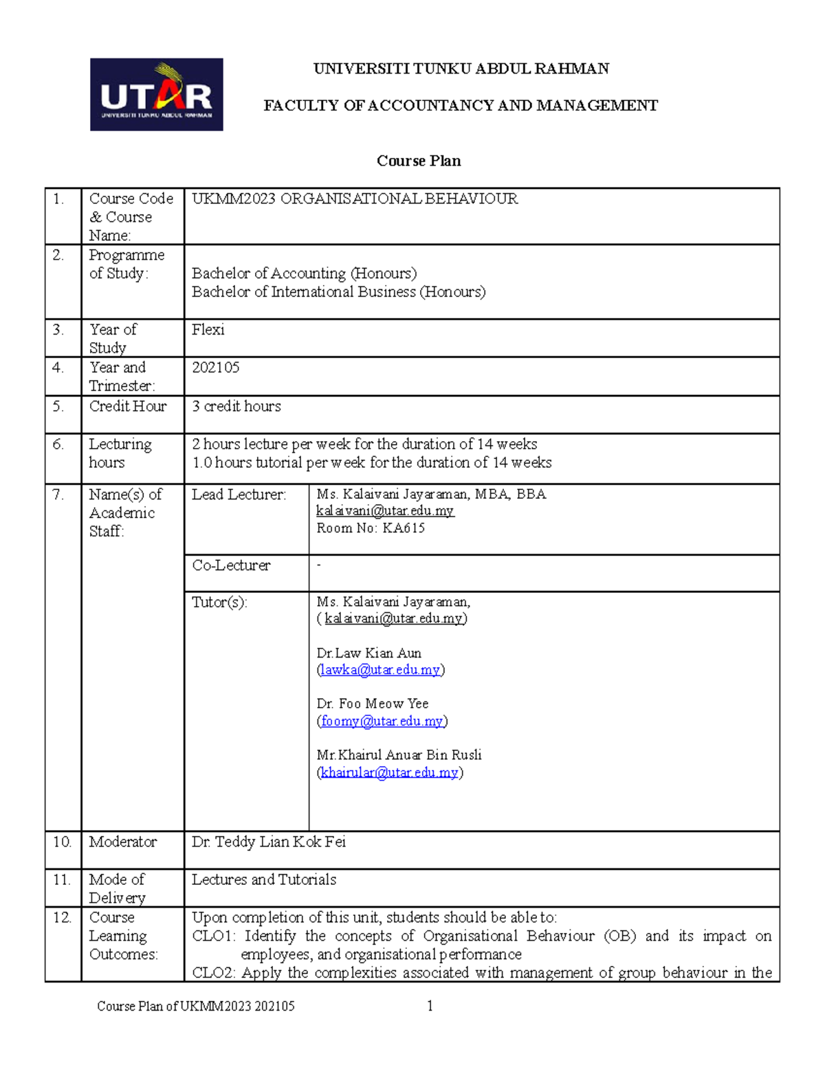 Moderated 300521 UKMM 2023 OB May 2020 Course Plan updated 2 2 ...