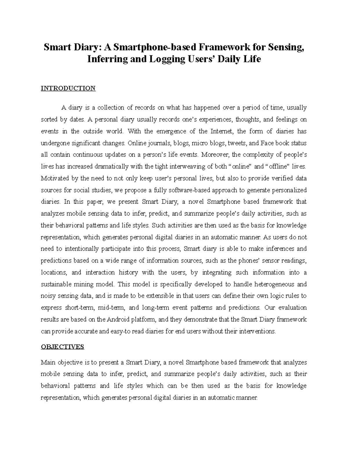 29-Smart diary - Main project - Bachelor of Computer Applications - MG ...