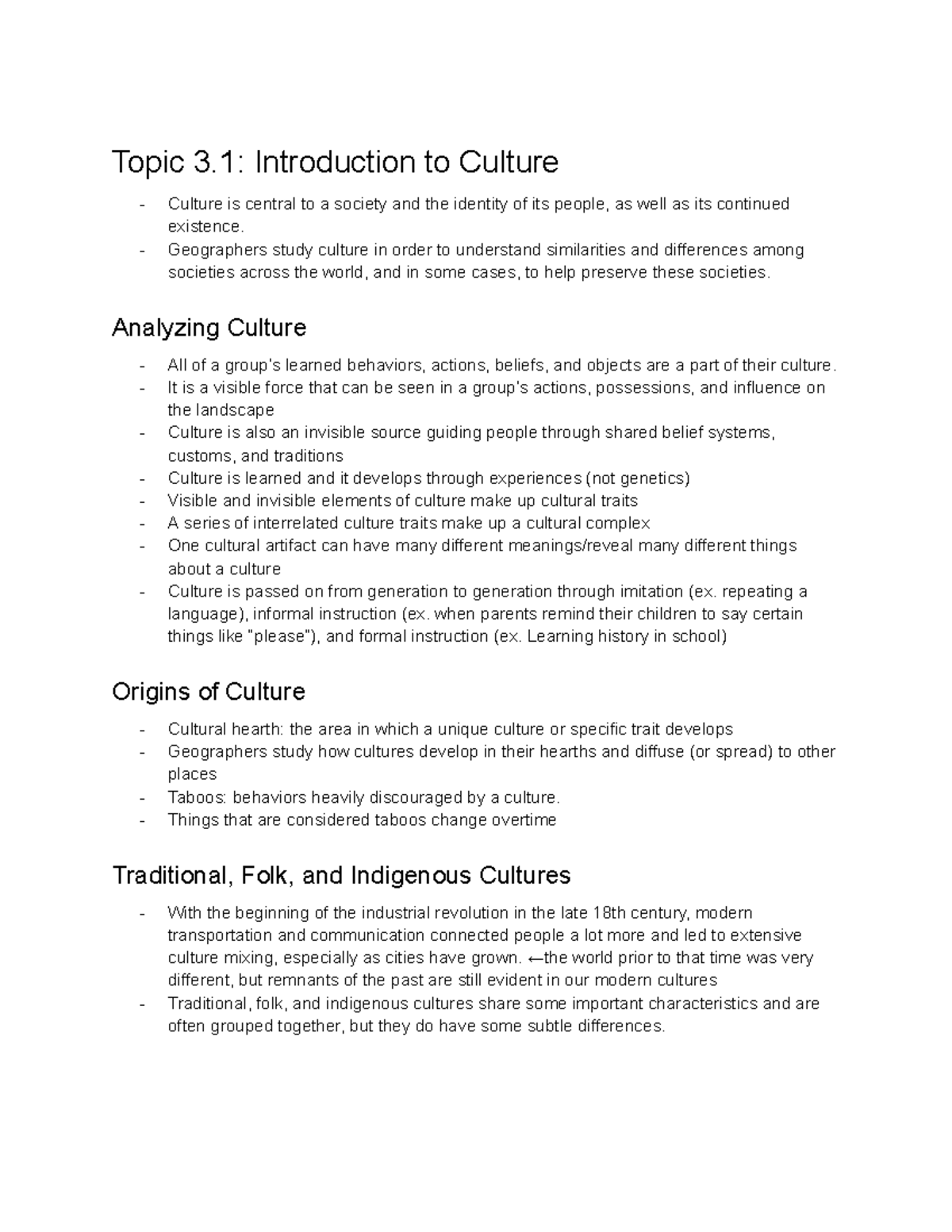 APHG: Unit 3 Textbook Notes - Topic 3: Introduction to Culture ...