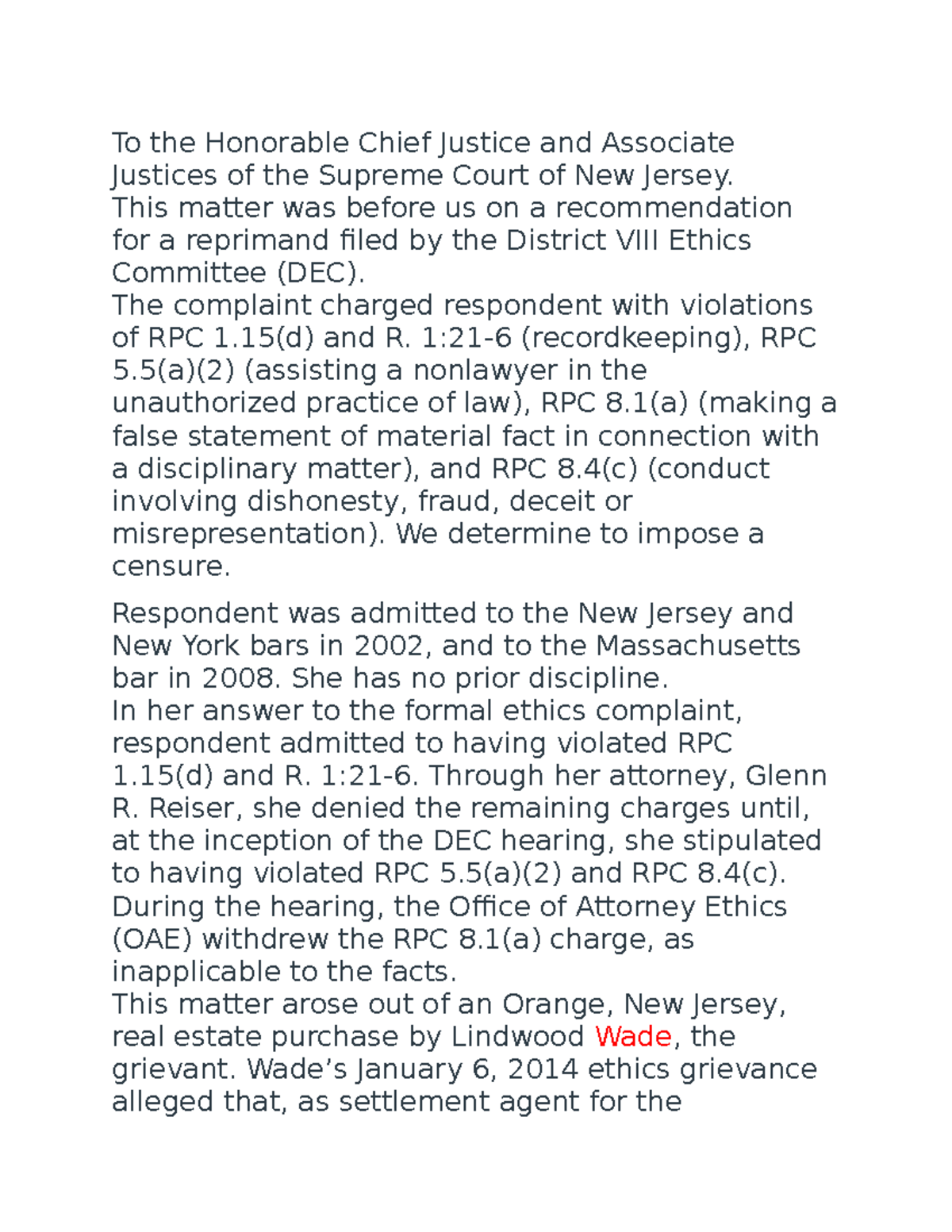 Chief Justice and Associate Justices of the Supreme Court of New Jersey ...