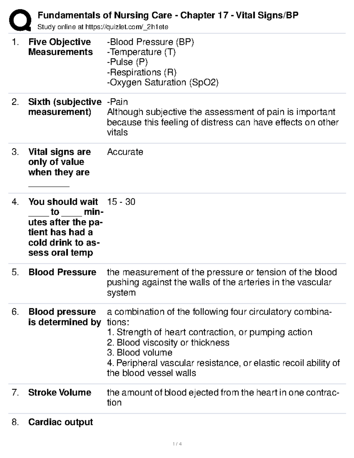 Quizlet blood pressure & vital sign - Study online at quizlet/_2h1ete ...