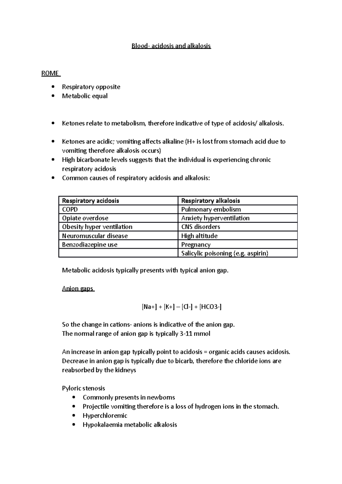 Blood- acidosis and alkalosis - Blood- acidosis and alkalosis ROME ...