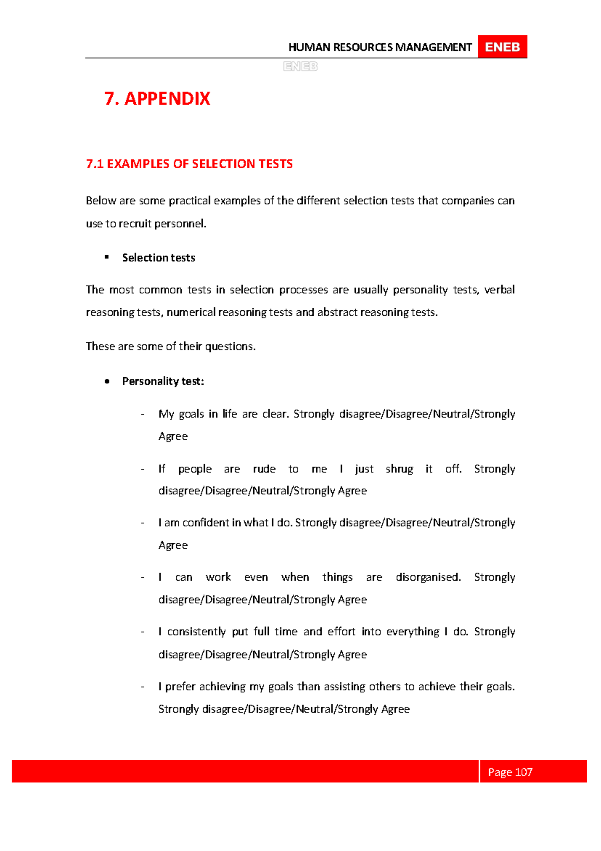 HRM - Human Resource Management - 7. APPENDIX 7 EXAMPLES OF SELECTION ...