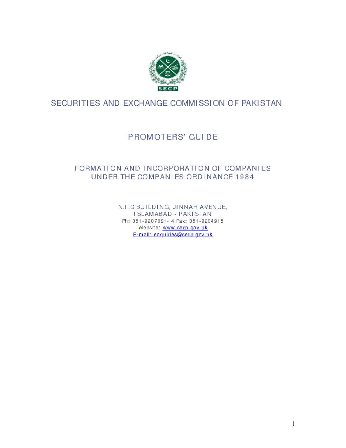 Promoters Guide English-new - SECURITIES AND EXCHANGE COMMISSION OF ...