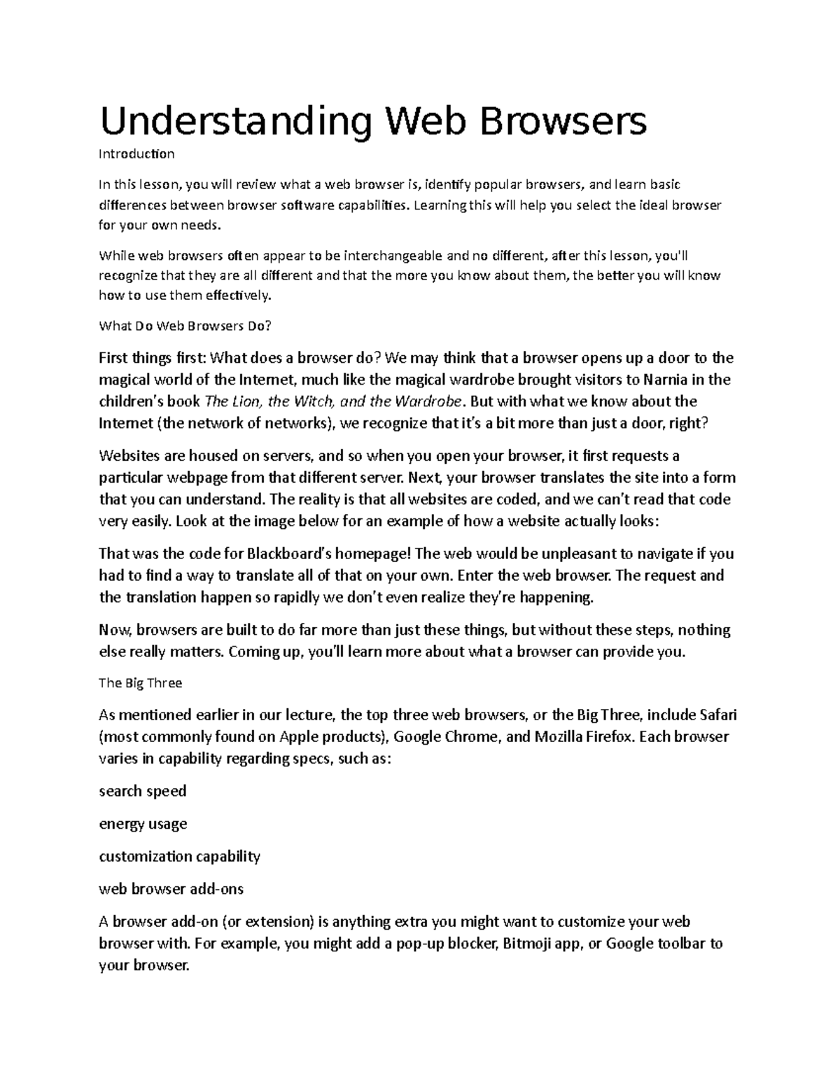 Understanding Web Browsers - Understanding Web Browsers Introduction In ...