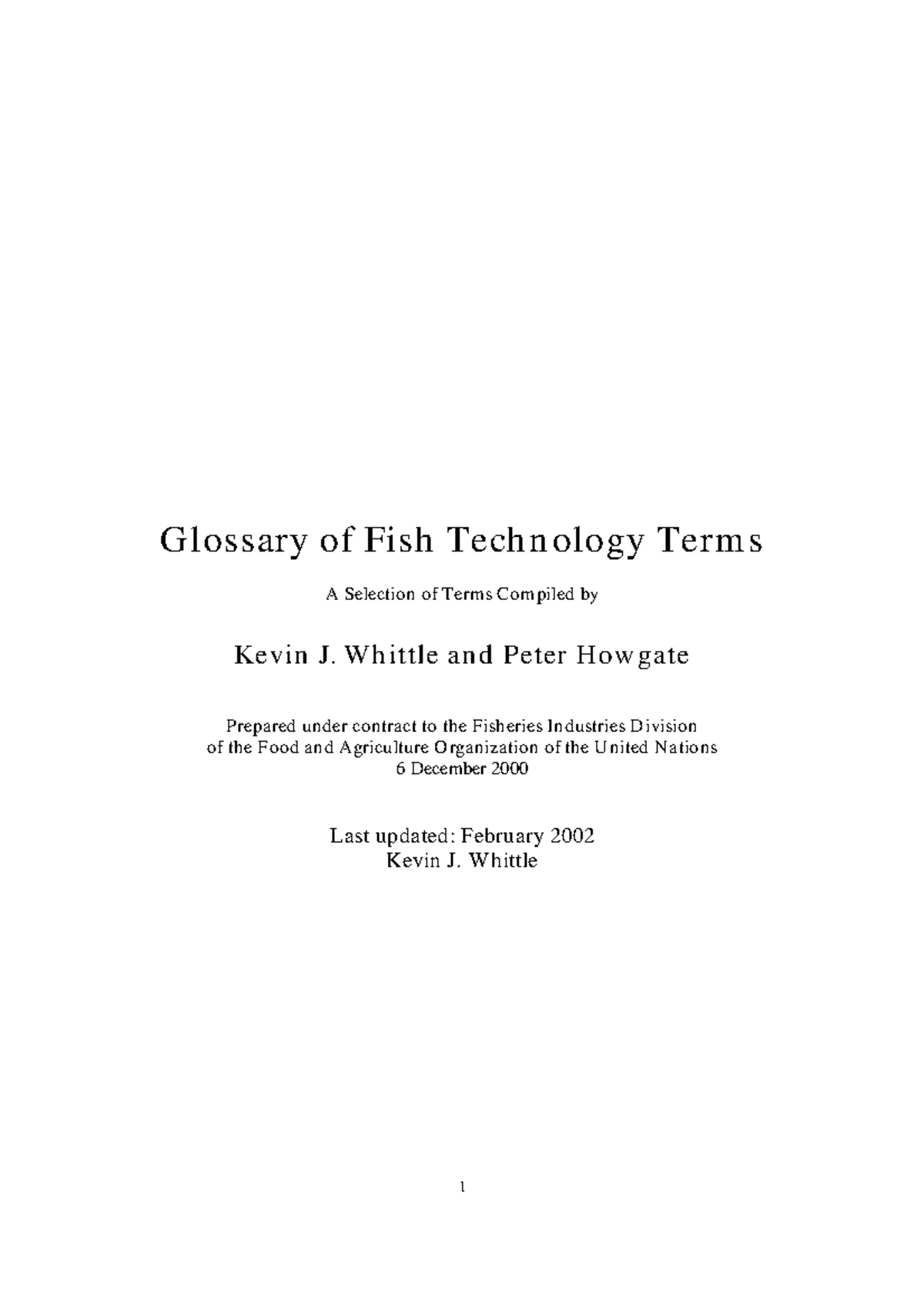 Fish Technology Glossary Feb 02 - Glossary of Fish Technology Terms A ...