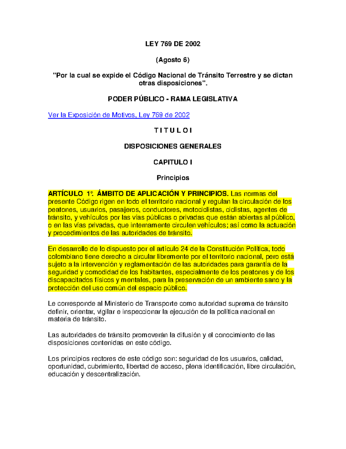 Ley-769-de-2002-codigo-nacional-de-transito 3704 0 - LEY 769 DE 2002 ...