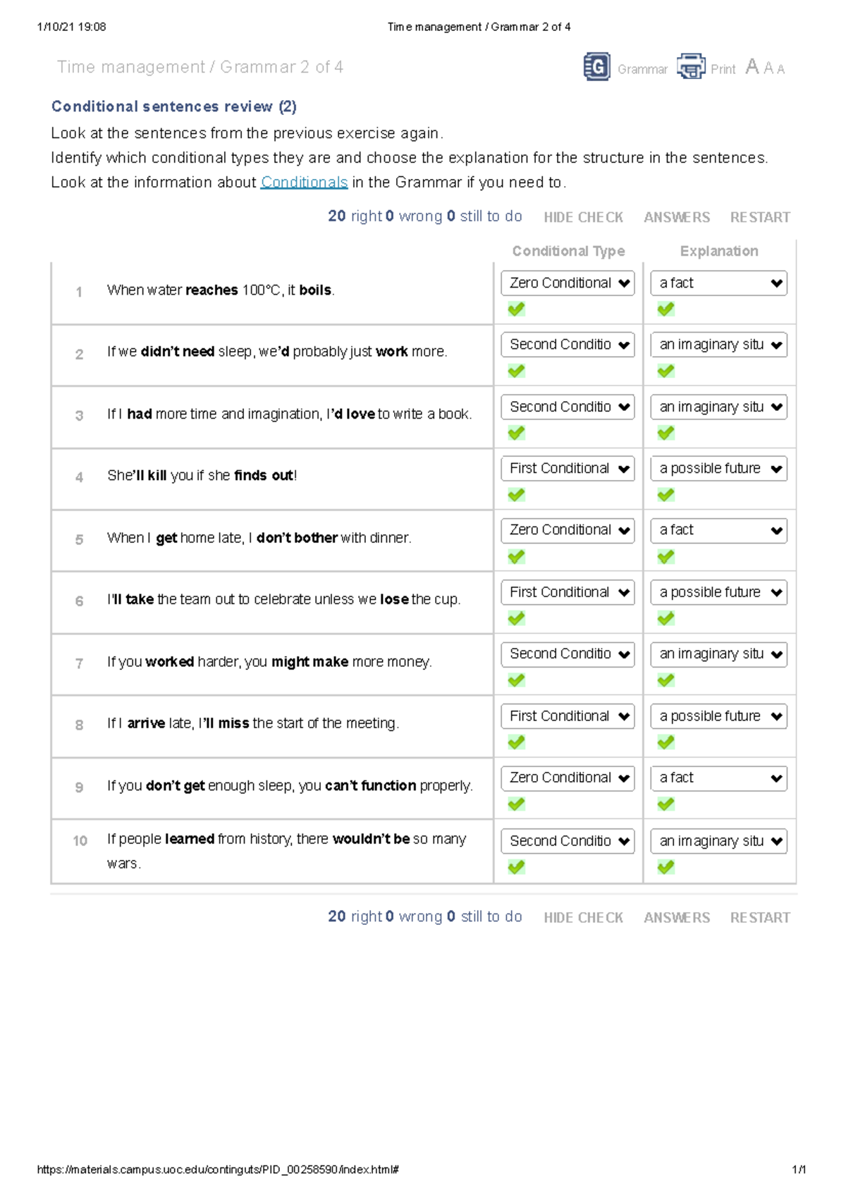 03.02 Grammar Conditional sentences review - 1/10/21 19:08 Time ...