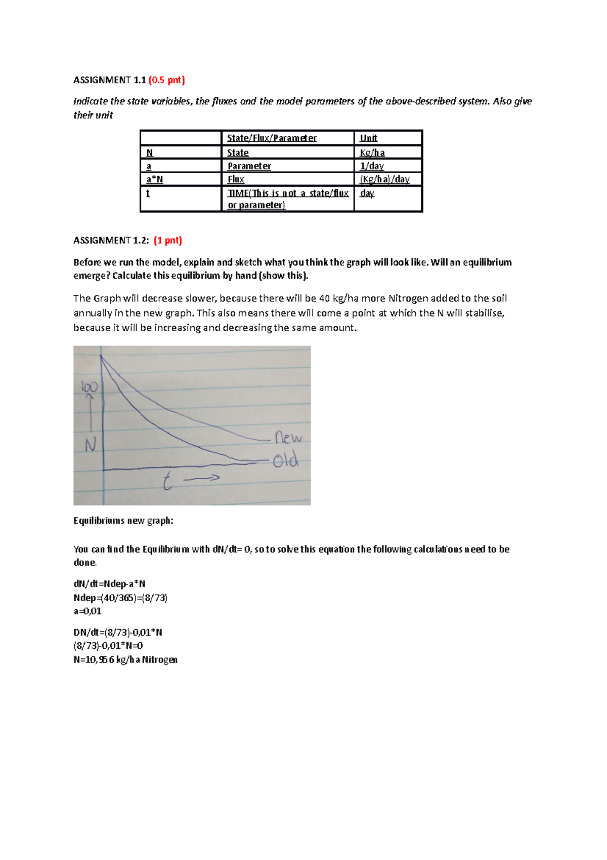 Systeemanalyse Practica 1 - ASSIGNMENT 1 (0 pnt) Indicate the state ...