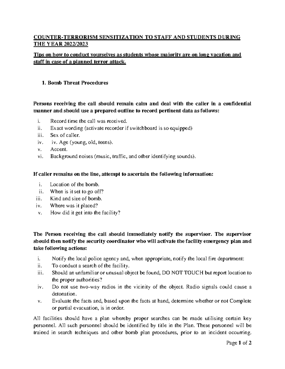Counter Terrorism Security TIPS - Page 1 of 2 COUNTER-TERRORISM ...