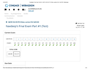 Navdeep's Test #3 - MATH 136-31D TR 9 30am, section 31D, Fall 2020 Web ...