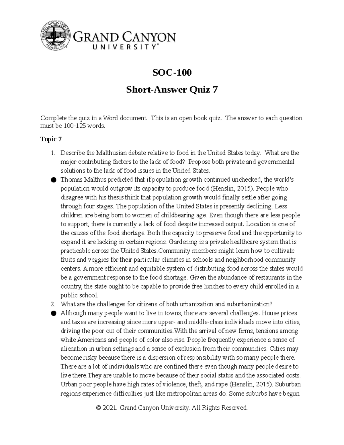 SOC-100.Short-Answer Quiz 7 1-8-18 (1) - SOC- Short-Answer Quiz 7 ...