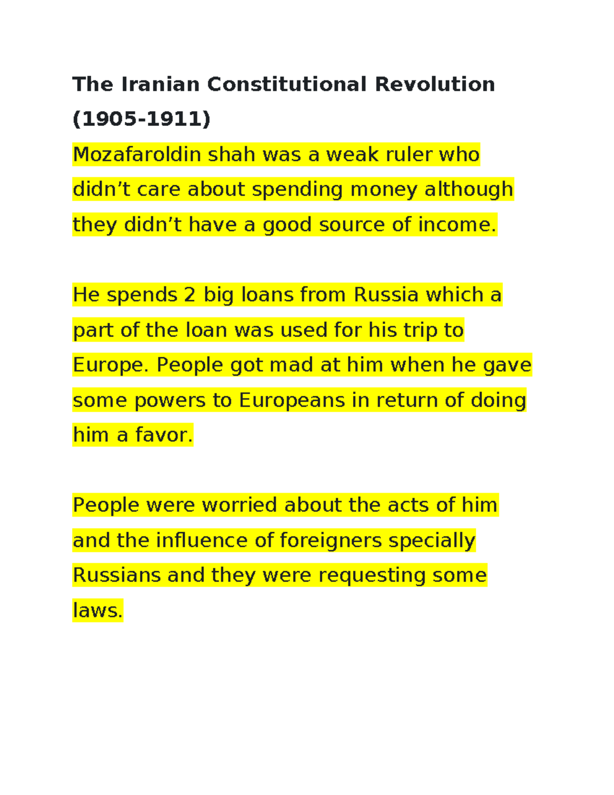 The Iranian Constitutional Revolution - The Iranian Constitutional ...