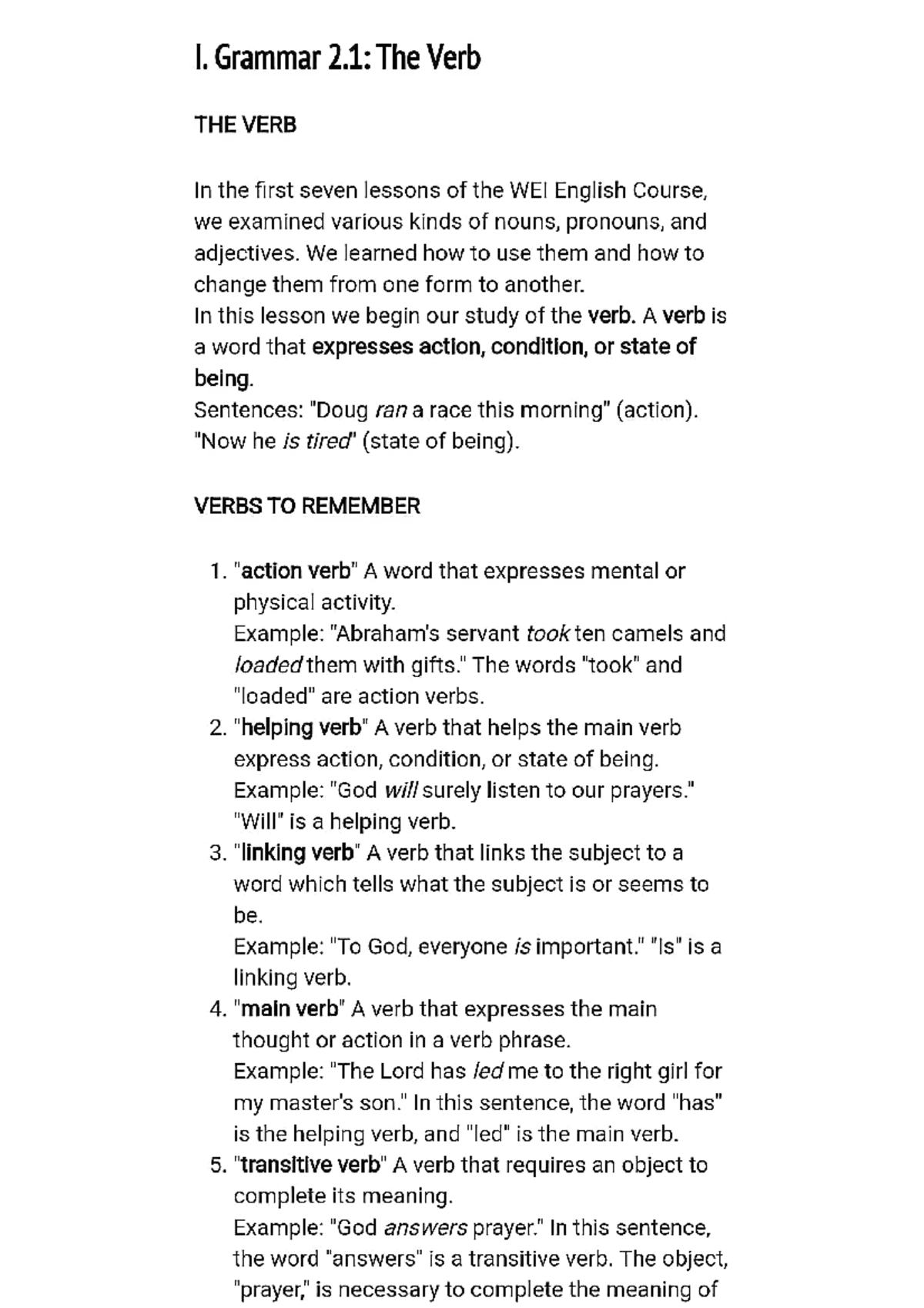 Grammar Verb 2 BA English Literature Studocu