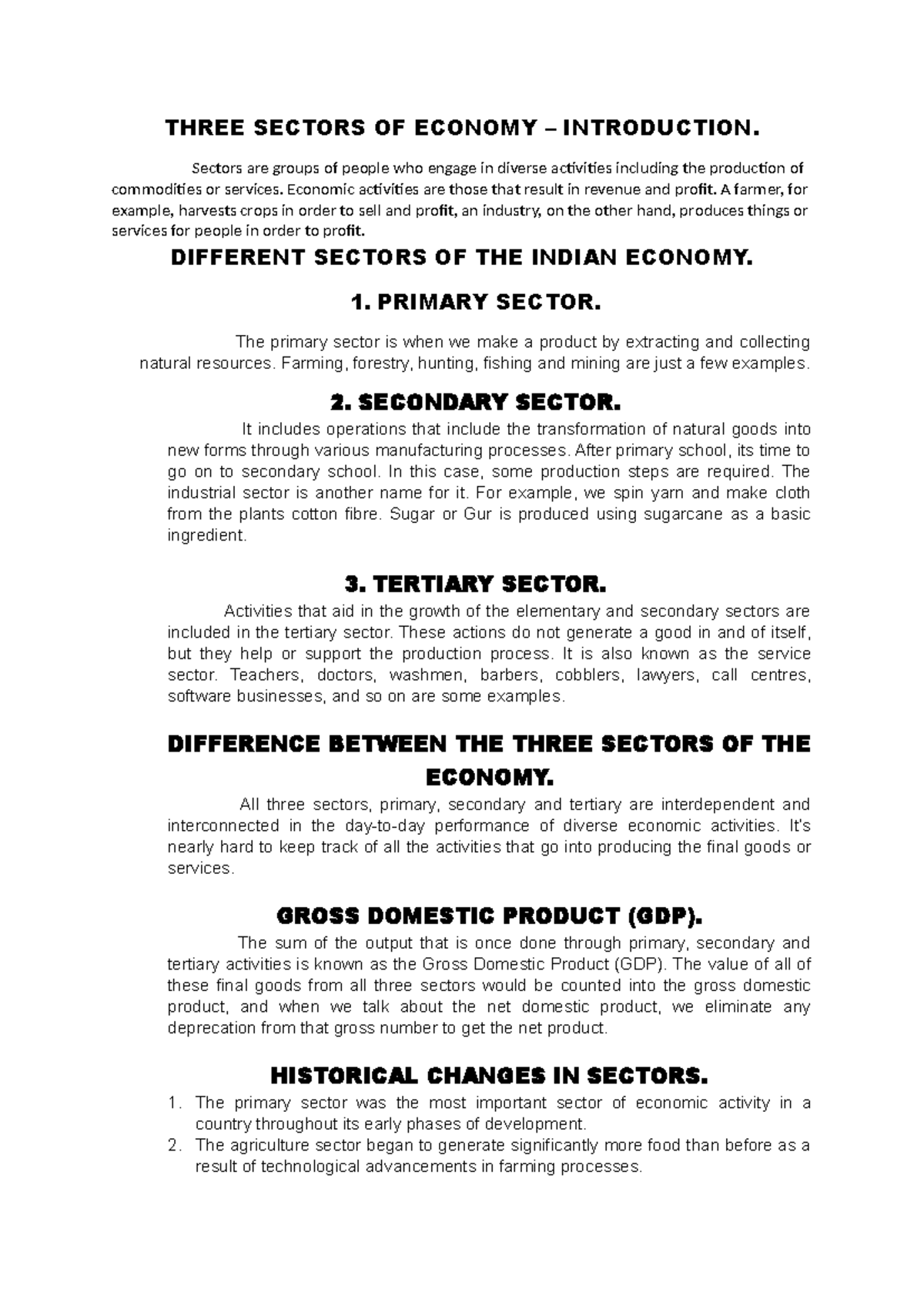 Three Sectors OF Economy - THREE SECTORS OF ECONOMY – INTRODUCTION. Sectors are groups of people ...