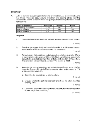MAF603- Solution TEST 2 - Dec 2018 - SUGGESTED SOLUTION TEST 2 MAF ...