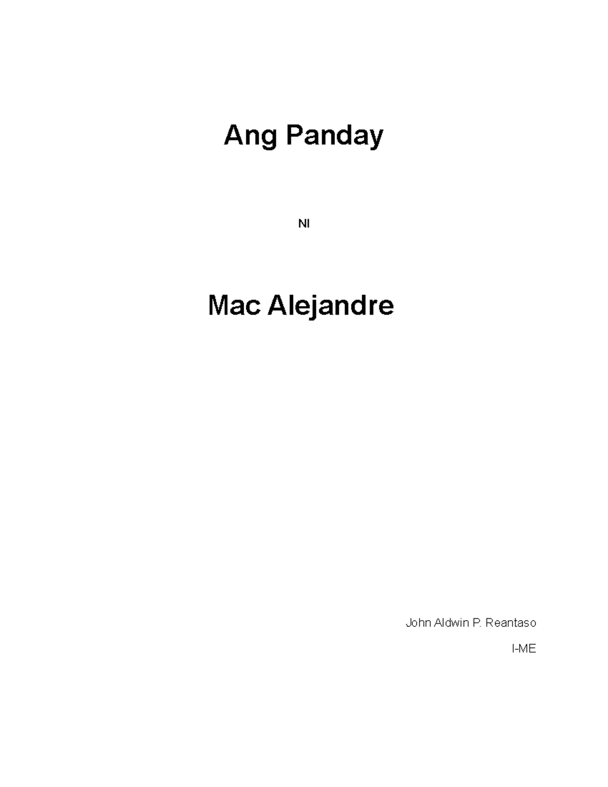 25532745 Film Review Ang Panday - Ang Panday NI Mac Alejandre John ...