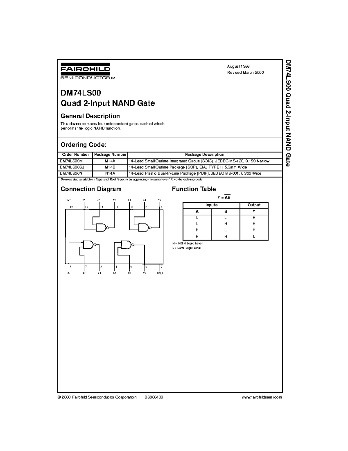DM74LS00 - Apuntes - © 2000 Fairchild Semiconductor Corporation ...