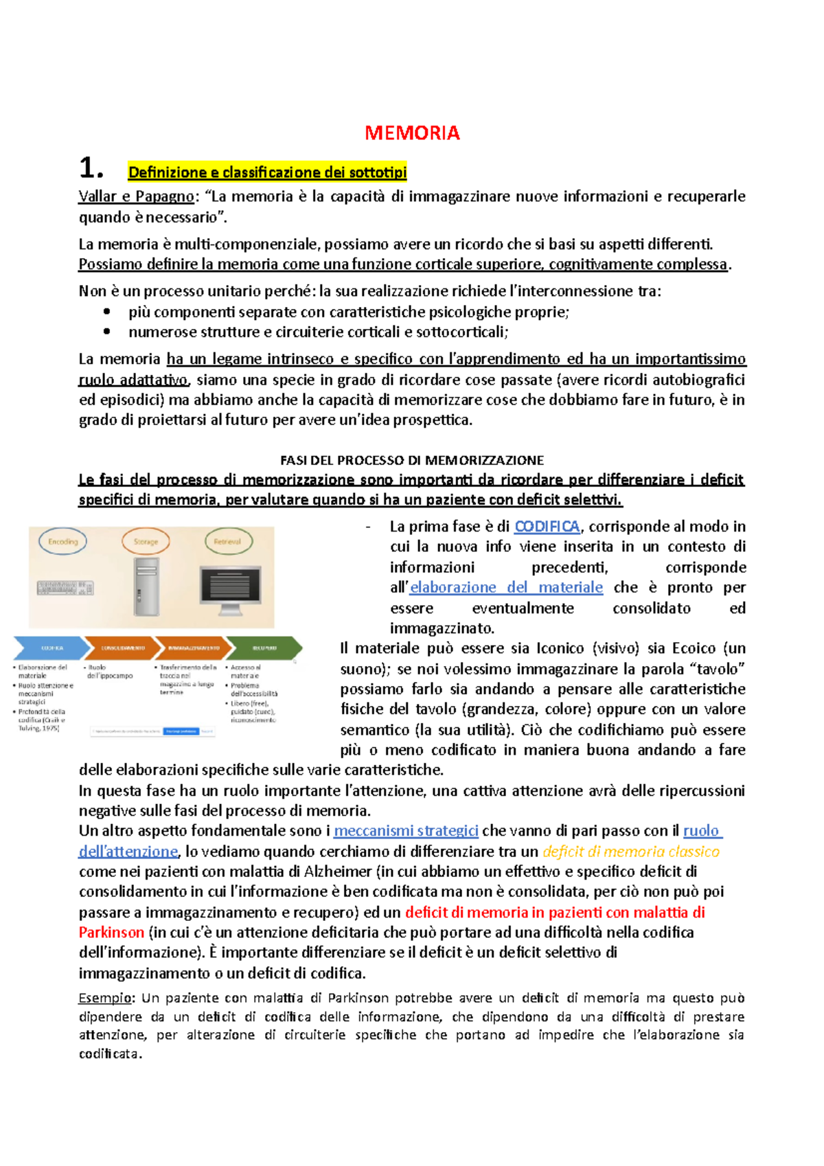 Memoria - modello multidimensionale; i vari deficit della MBT/MLT ...