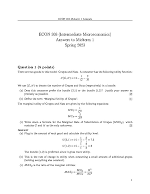 Ans1 - Professor Joel Han - ECON 303 HW 1 Ans Spring 2023 ECON 303 ...