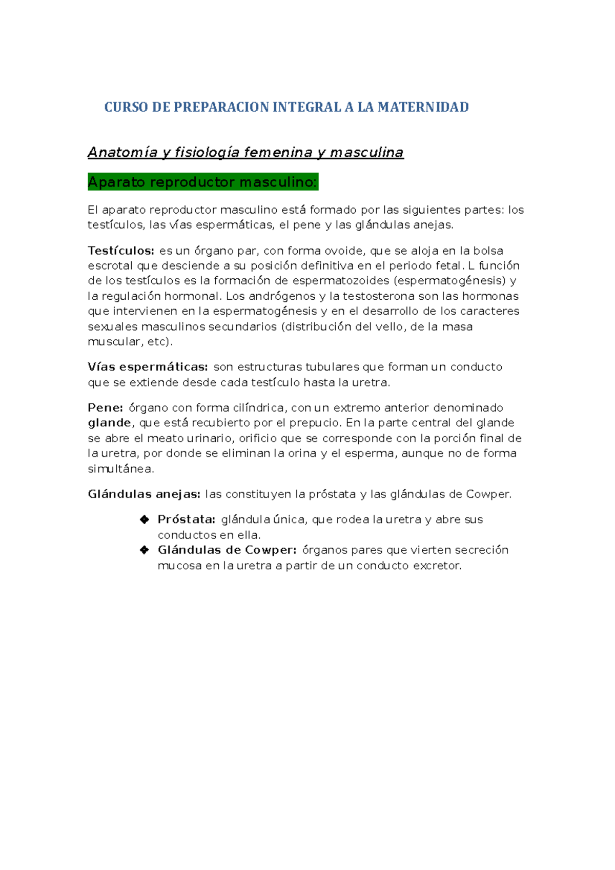 Curso DE Preparacion Integral A LA Maternidad - CURSO DE PREPARACION INTEGRAL A LA MATERNIDAD ...