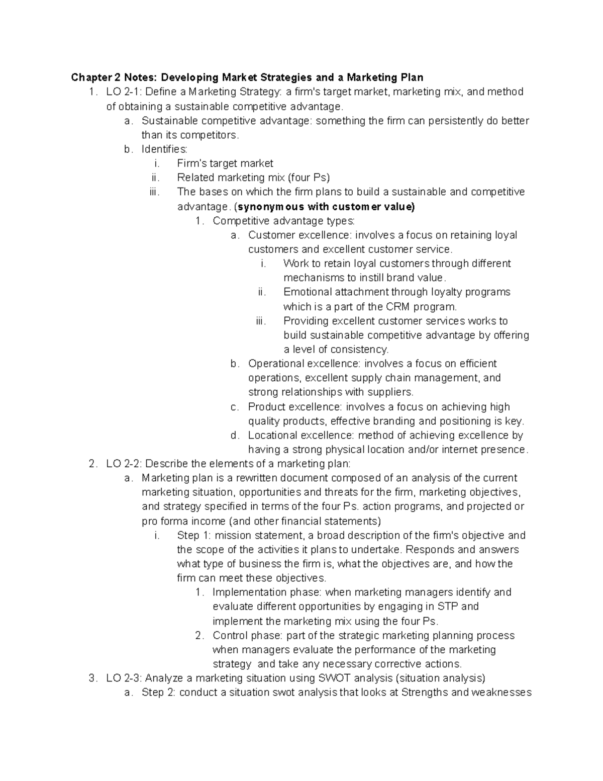 MARK 3000 Test 3 Extensive Notes - Chapter 2 Notes: Developing Market ...