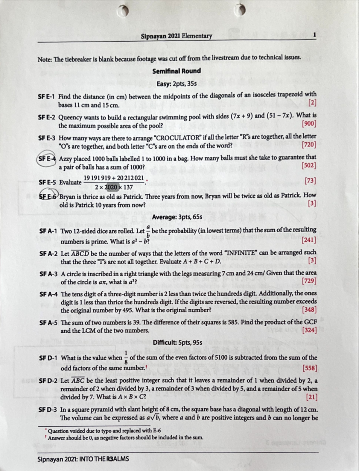 sipnayan 2021 elementary - Sipnayan 2021 Elementary 1 Note: The ...
