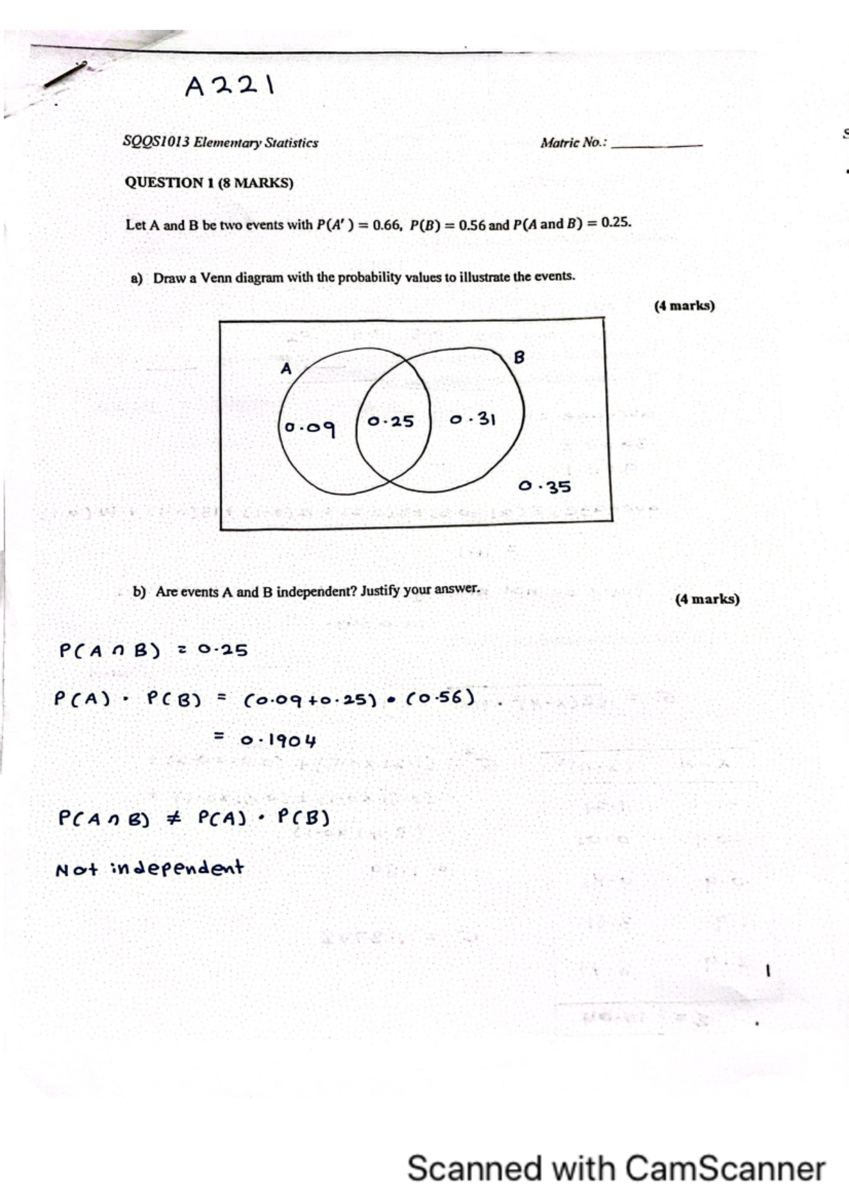 A221 - ELEMENTARY STATISTIC -SQQS1013 - Elementary Statistics - Studocu