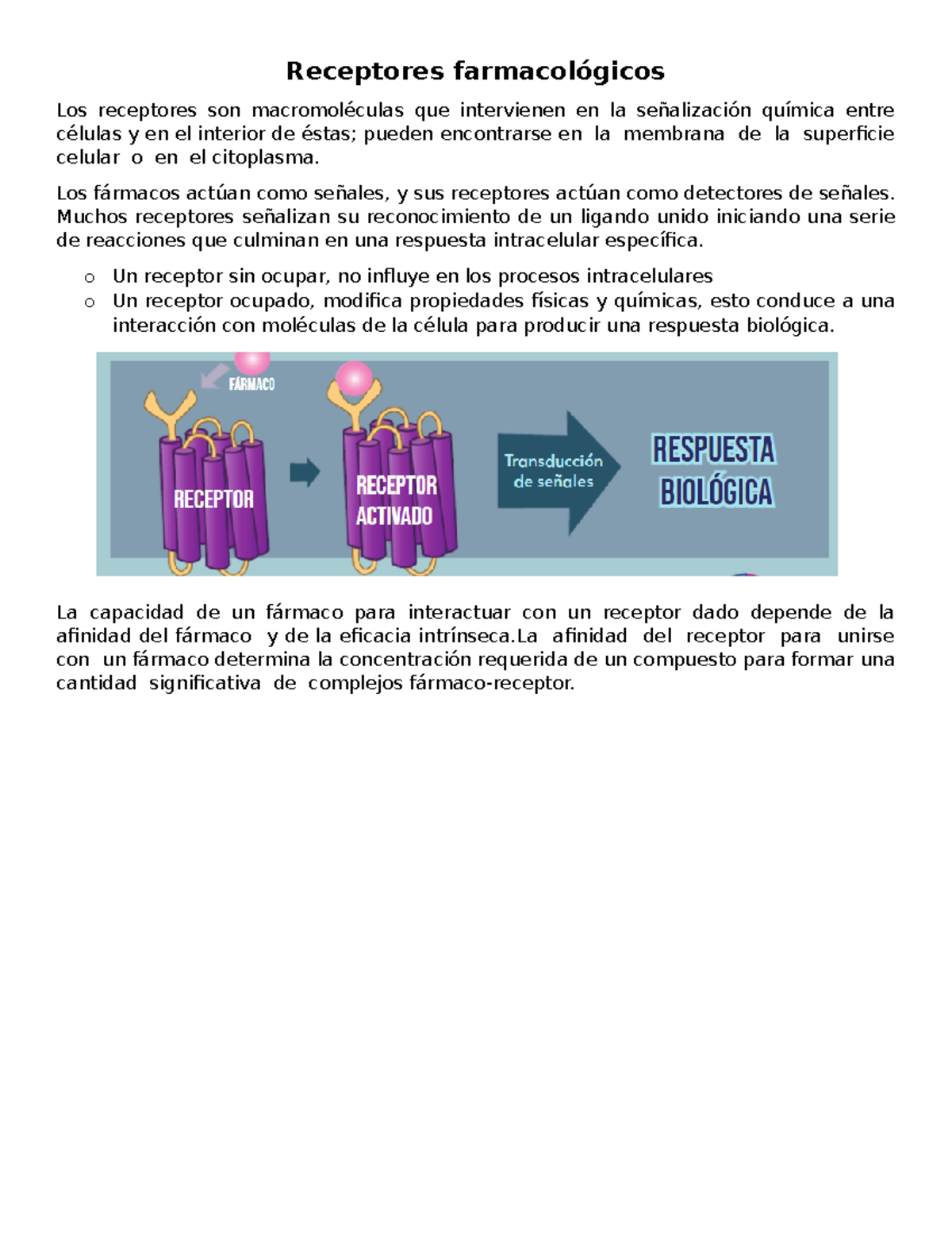 Los receptores son macromoléculas que intervienen en la señalización química entre células y en ...