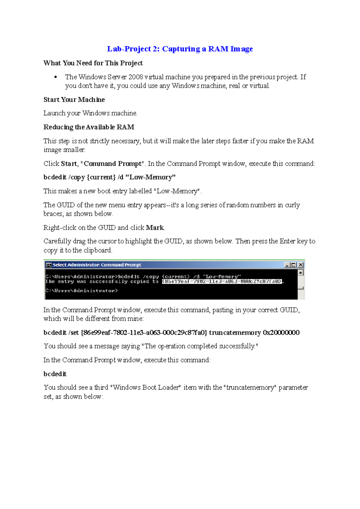 Lab02 - The lab about IA - Lab-Project 2: Capturing a RAM Image What ...