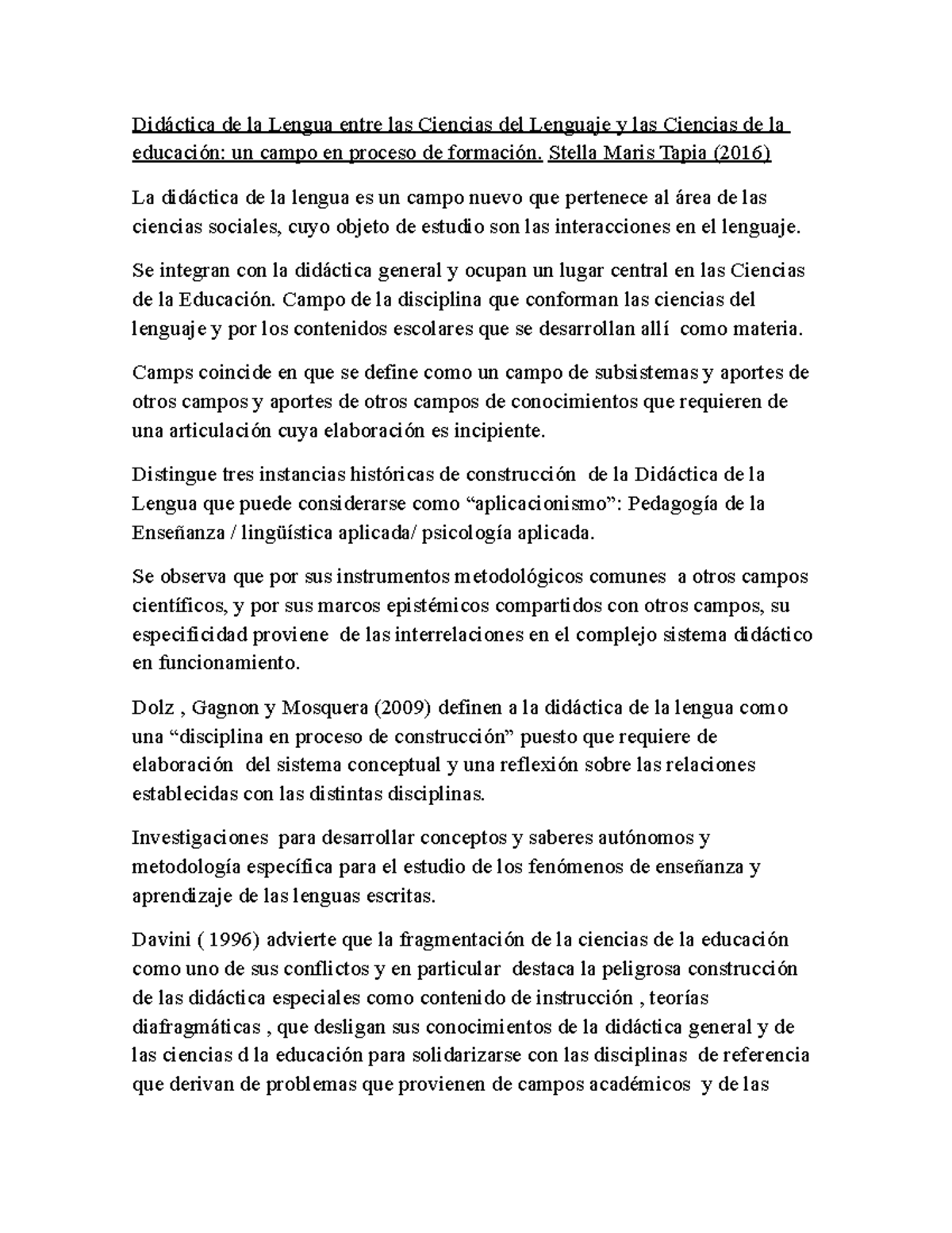 Stella Maris Tapia -Didáctica de la Lengua entre las Ciencias del ...