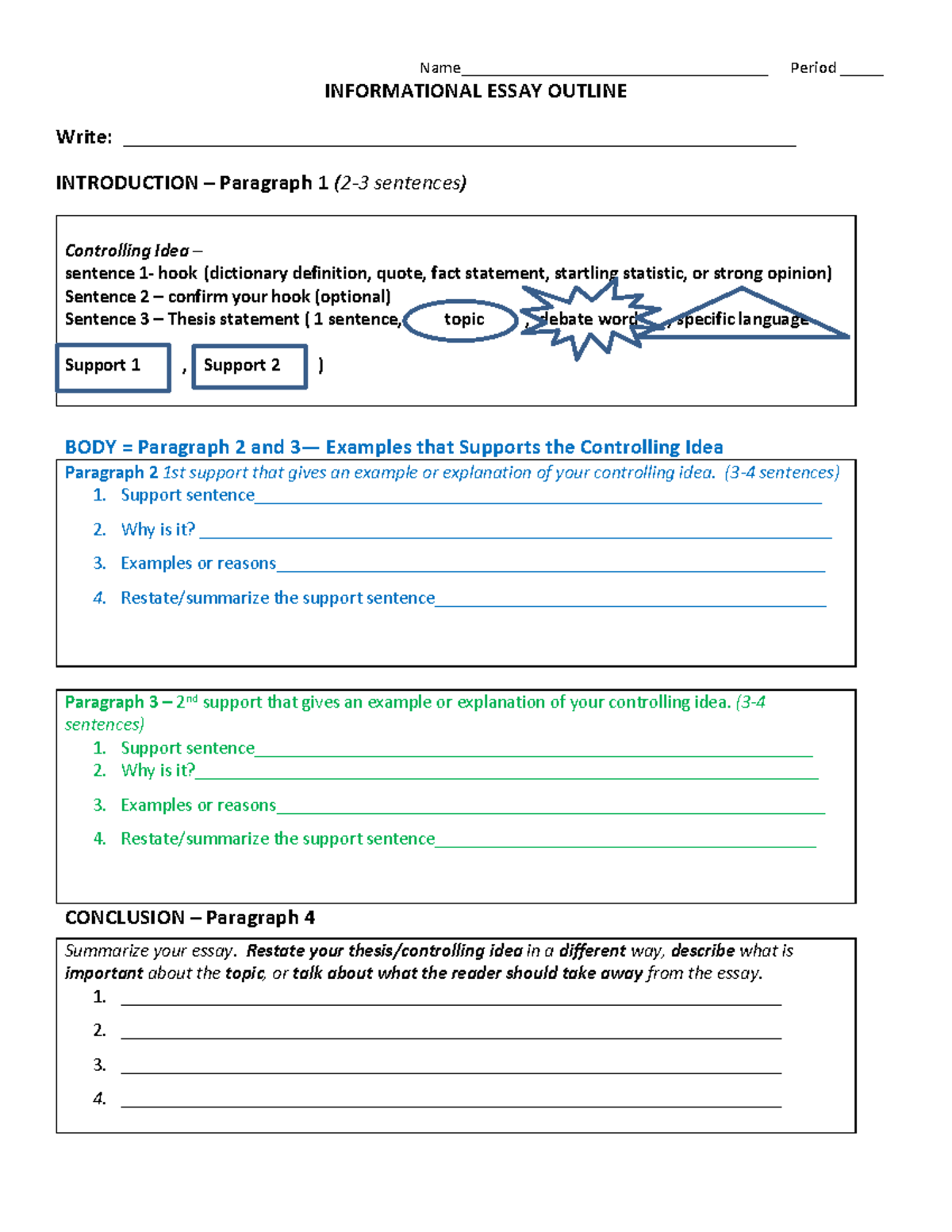 Informational+ Essay+ Outline 2+(5) - Name ...
