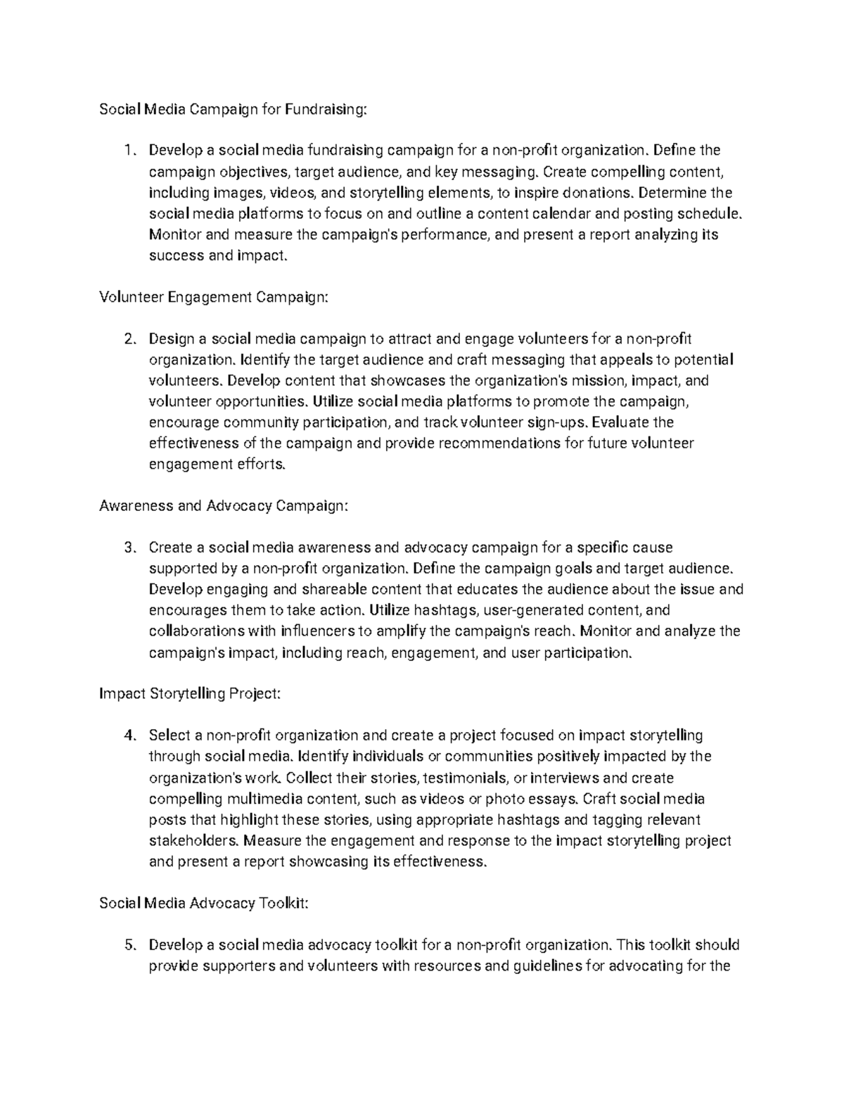 Non profit social media marketing assignments - Social Media Campaign ...