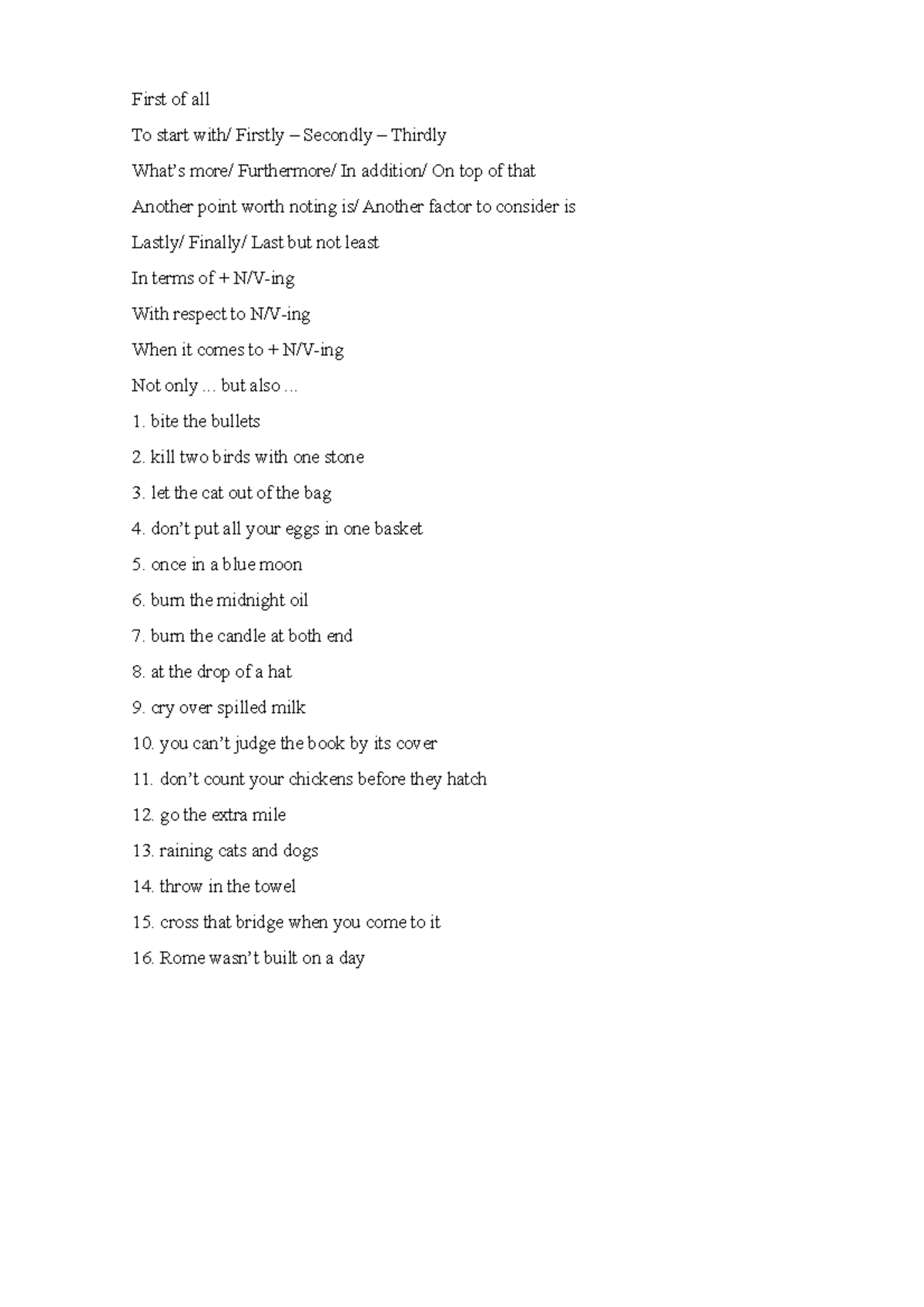 Eng - TATM - First of all To start with/ Firstly – Secondly – Thirdly ...