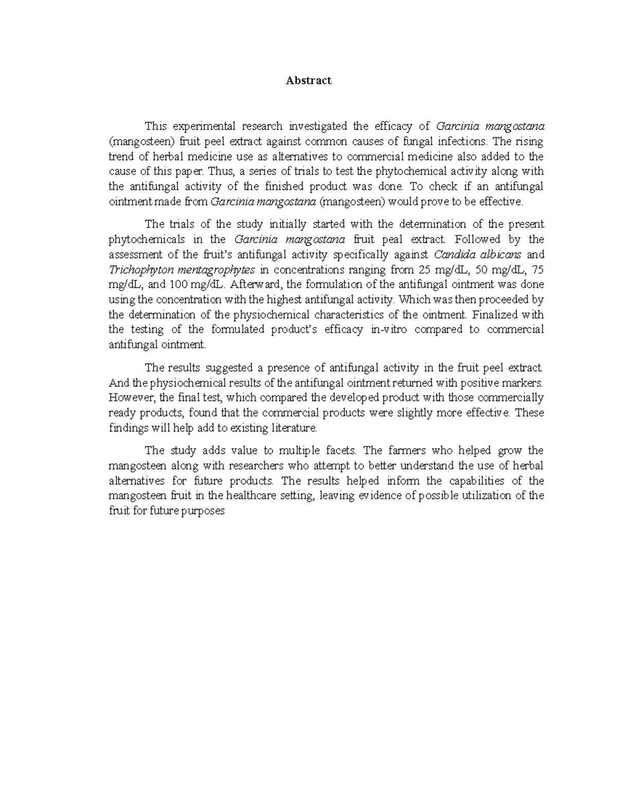 Abstract - fnsd - Abstract This experimental research investigated the ...