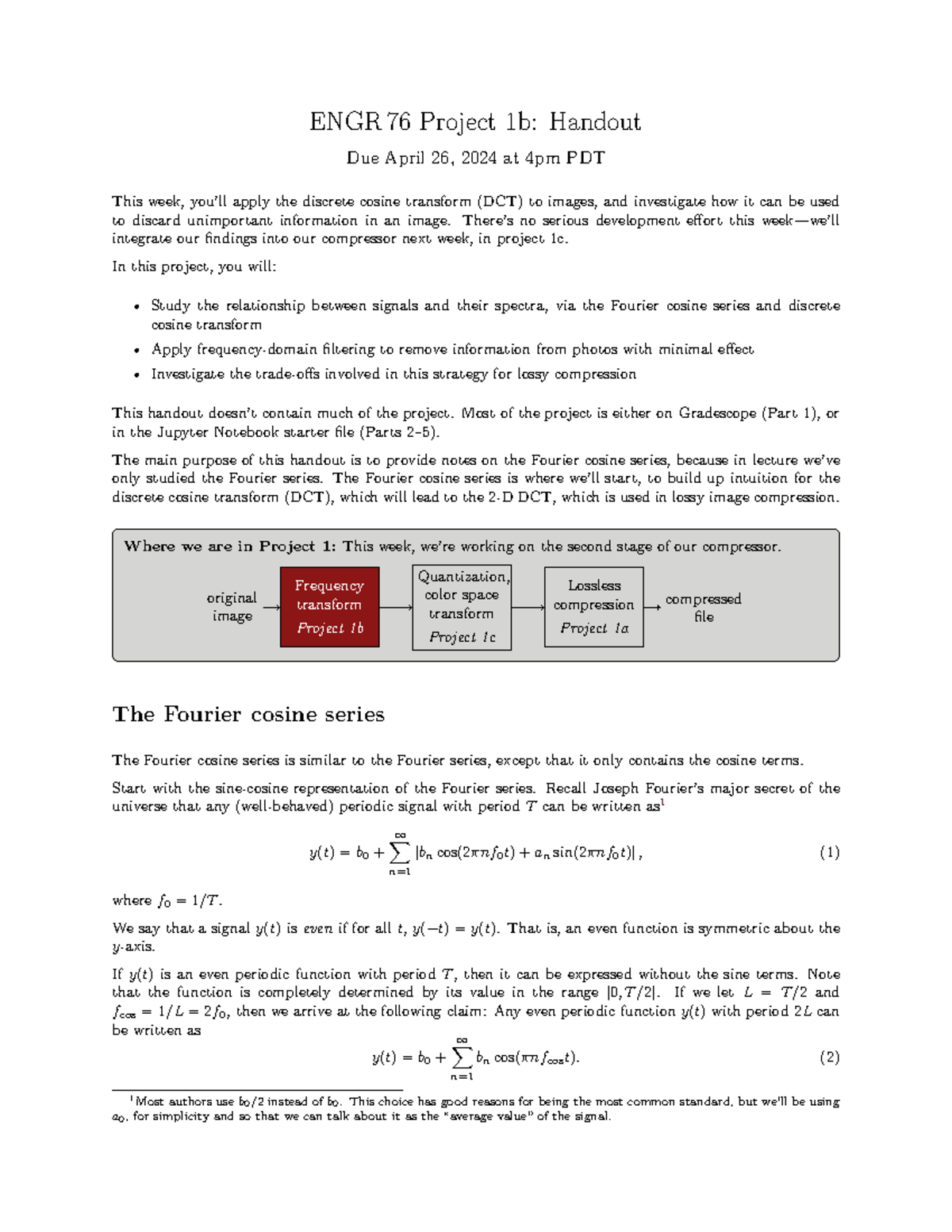 Project 1b-handout - Handout for 1b - ENGR 76 Project 1b: Handout Due April 26, 2024 at 4pm PDT ...