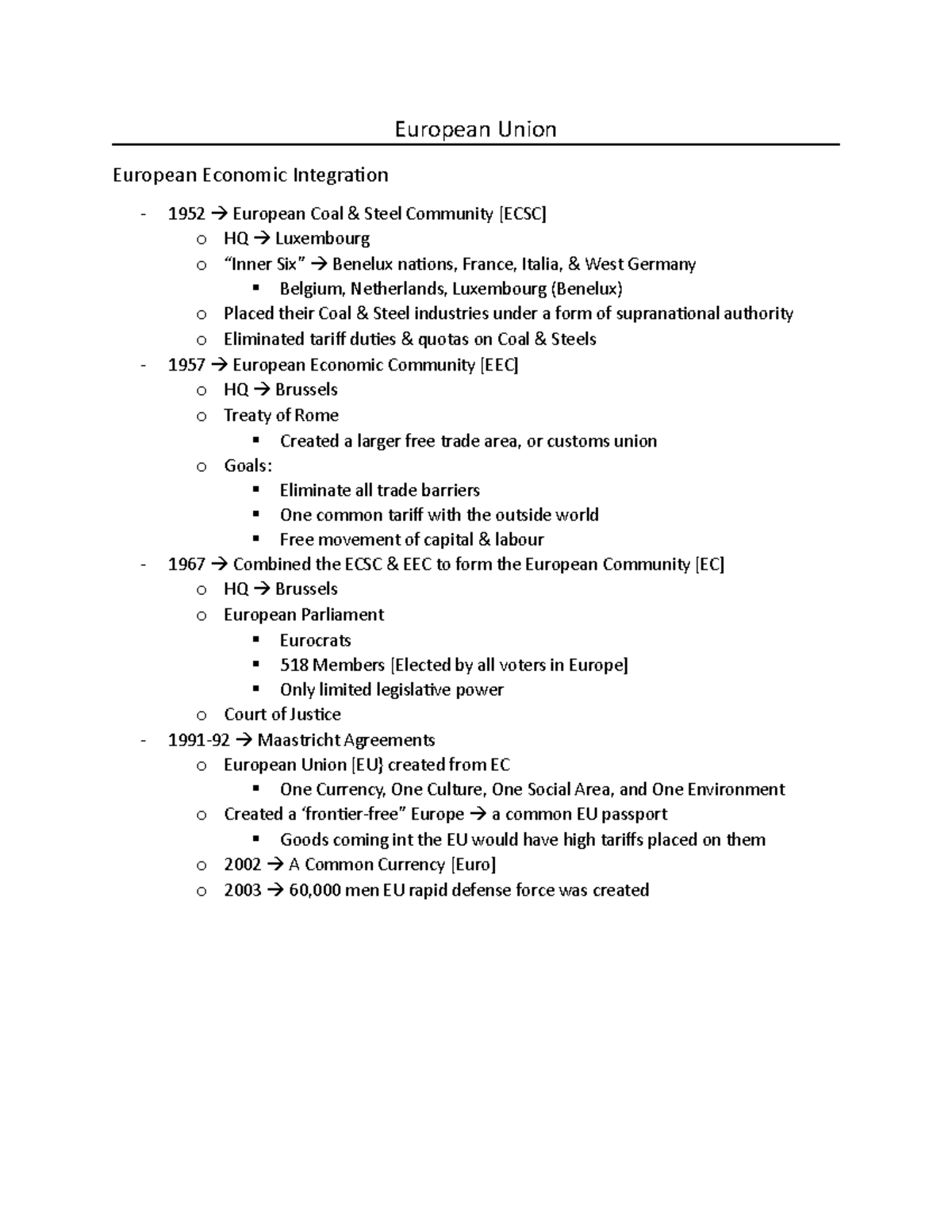 European Union - Studocu