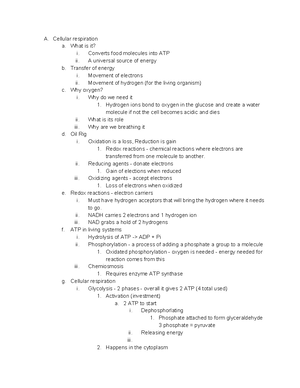 Bio101 Unit 1 - UNIT NOTES - 1- What is Biology? Biology is the study ...