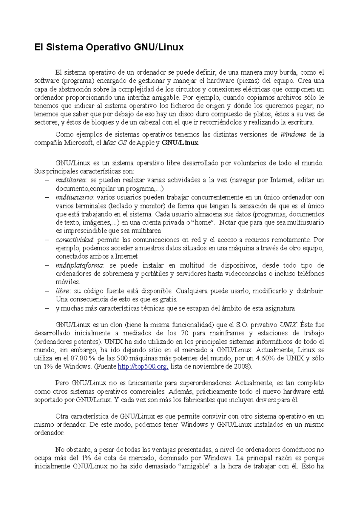 00.introduccion a linux OK - El Sistema Operativo GNU/Linux El sistema ...