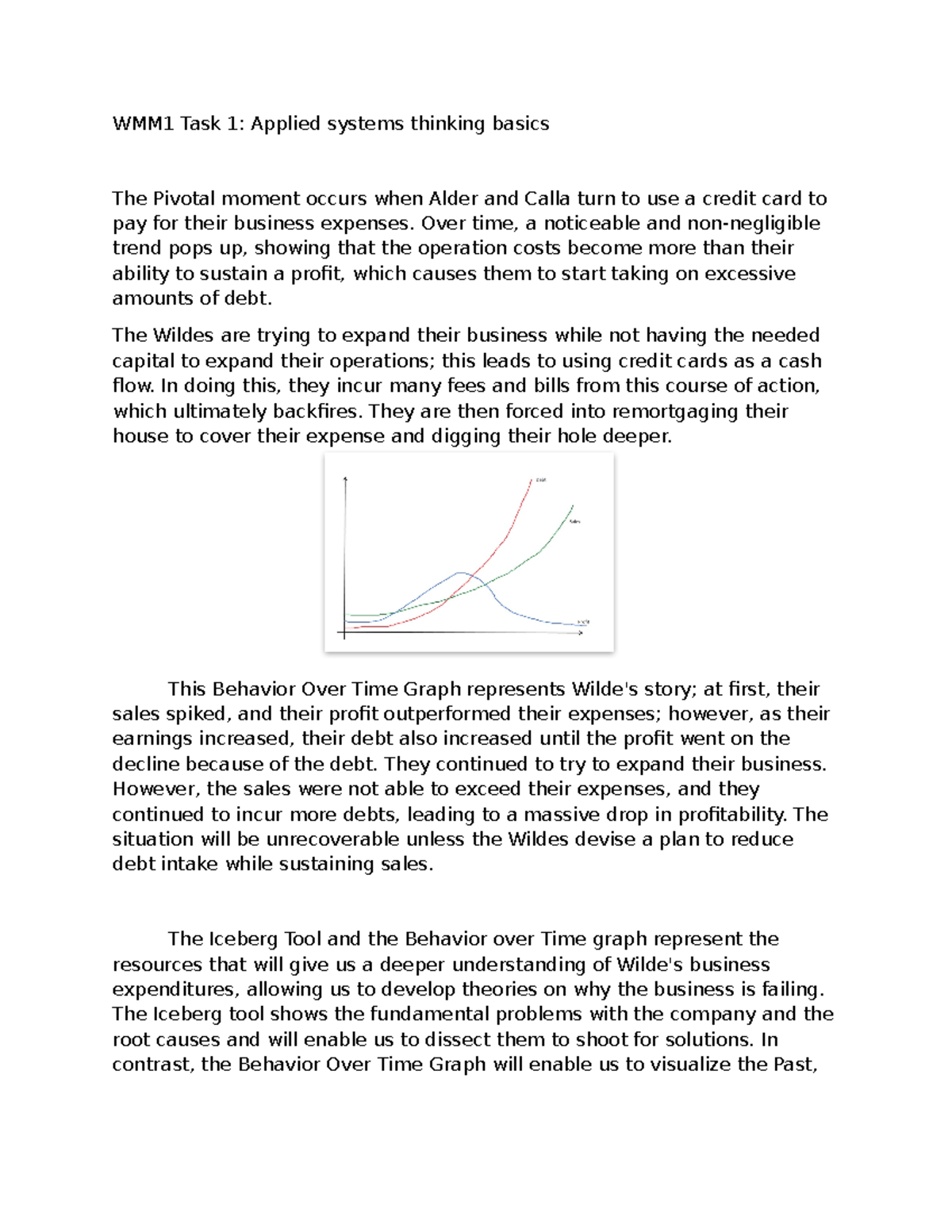 WMM1 Task 1 - passed - WMM1 Task 1: Applied systems thinking basics The Pivotal moment occurs ...