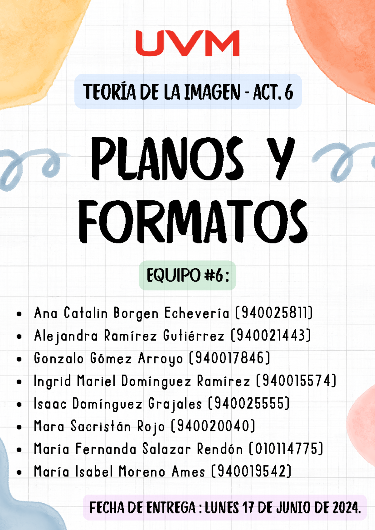 A#6 planos y formatos - Planos y Formatos Equipo #6 : Ana Catalin Borgen Echevería (940025811 ...