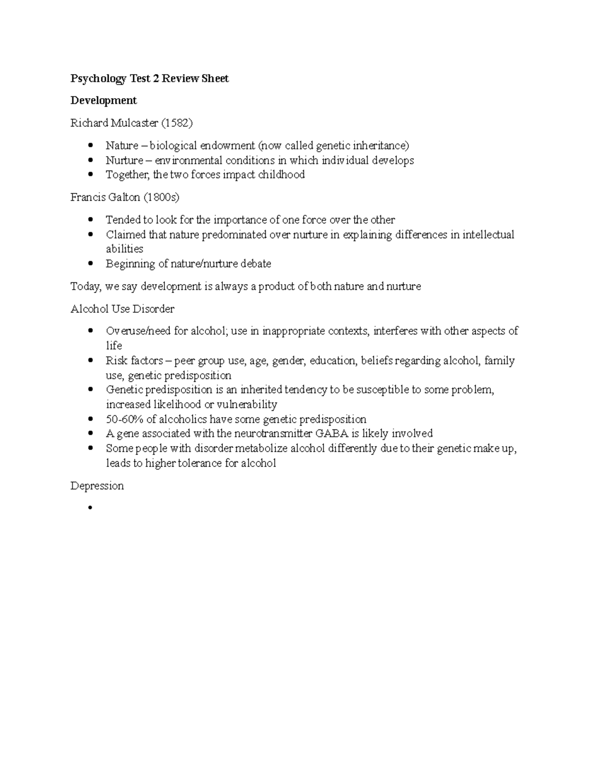 Hoffman Exam 2 Study Guide - Psychology Test 2 Review Sheet Development ...