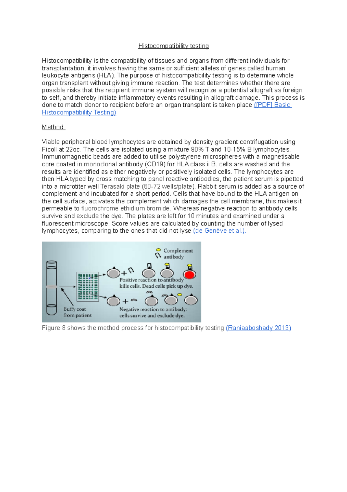 Histocompatibility testing - Histocompatibility testing ...