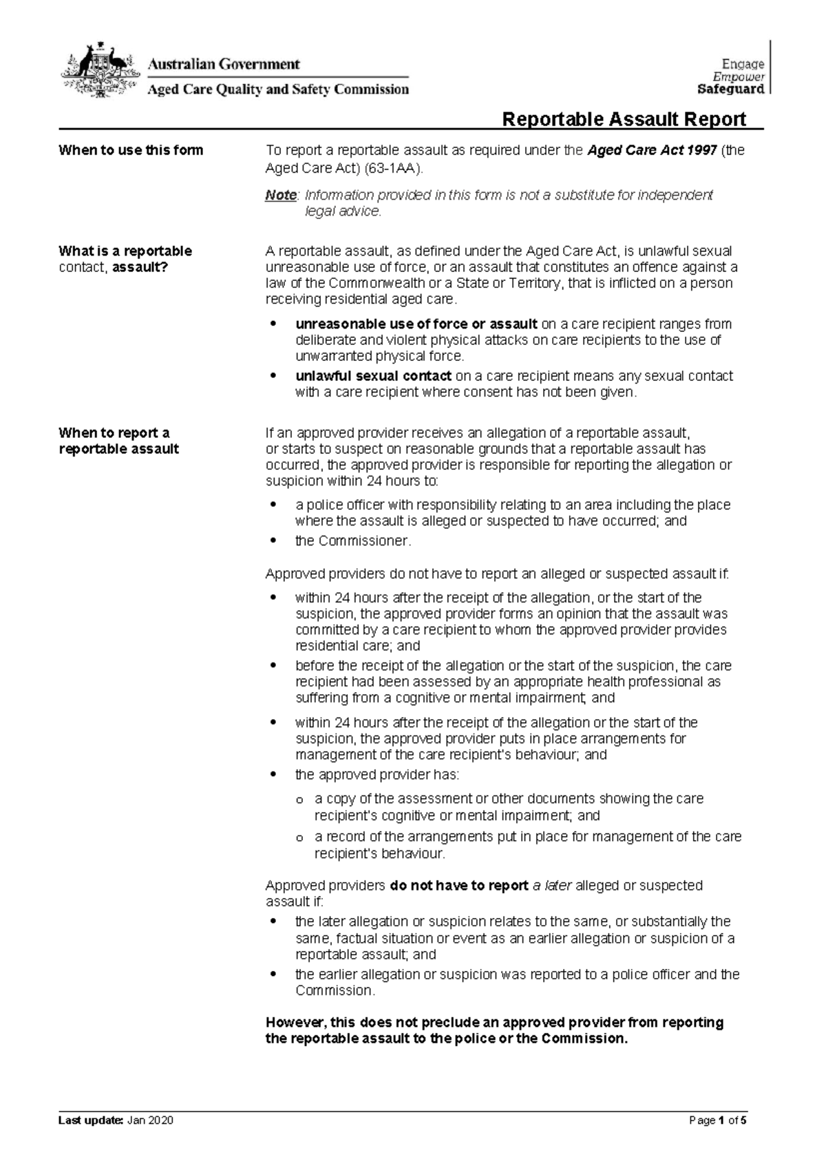 Reportable assault form 070120 - When to use this form To report a ...