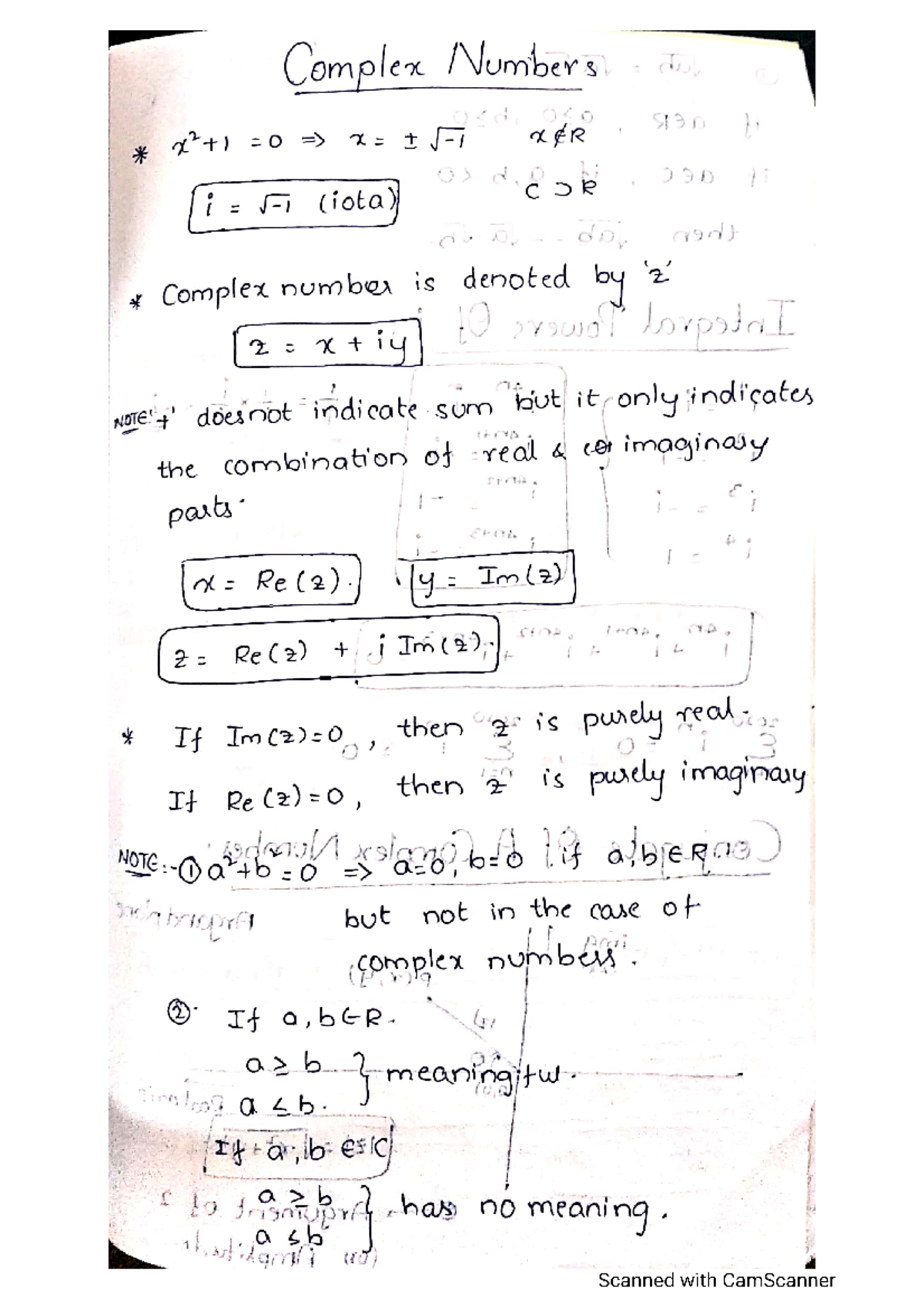 Complex Numbers - helps to solve problems - Complex Numbers x 0 x 040 930 DID (iota) C SR rent ...