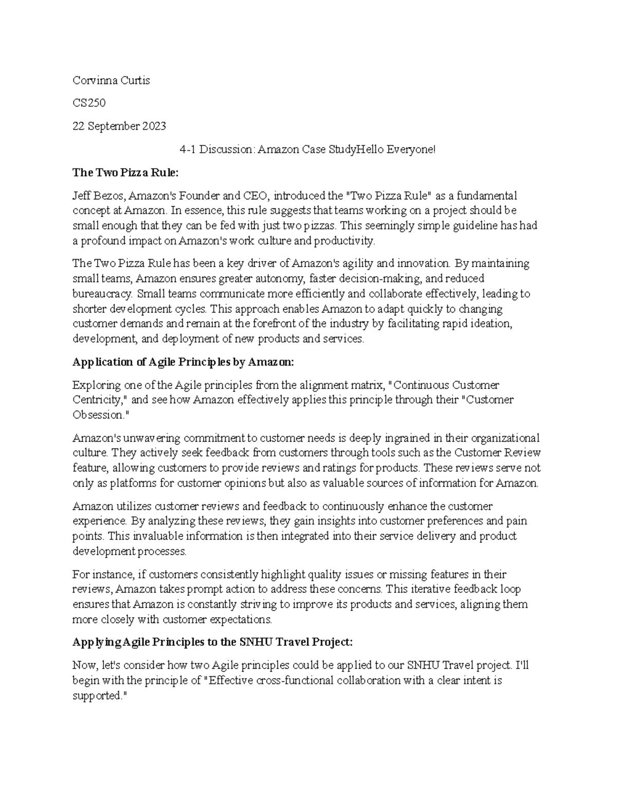 4 1 Discussion Amazon Case Study - Corvinna Curtis CS 22 September 2023 ...