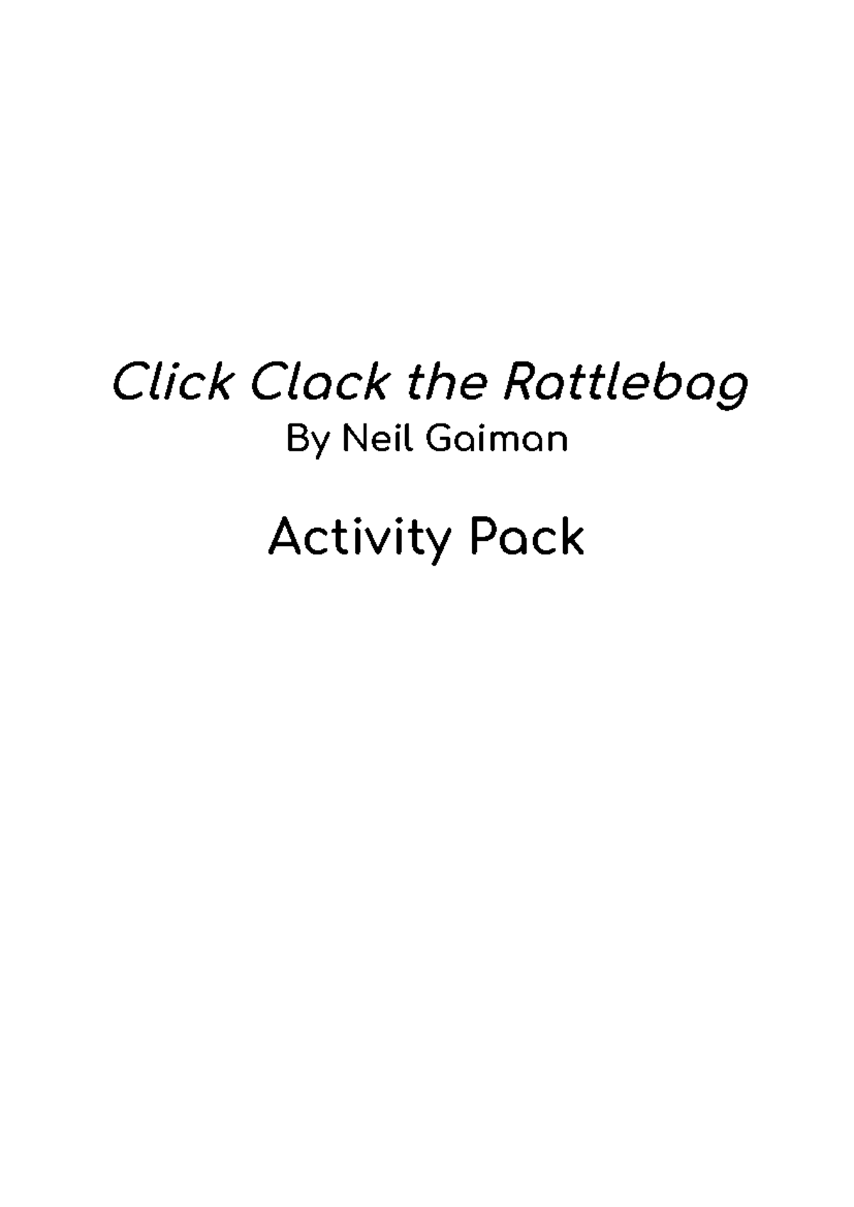 Click Clackthe Rattle Bagby Neil Gaiman Modern Horror Short Story ...
