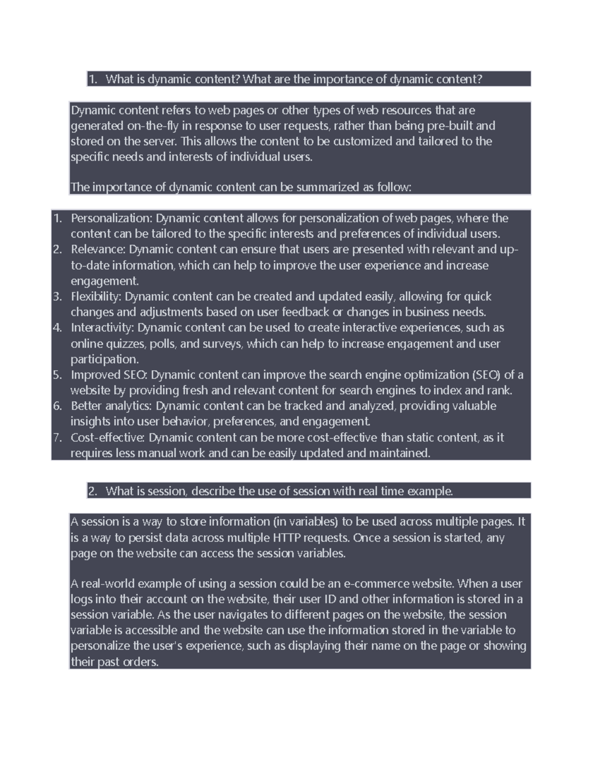 What is dynamic content - This allows the content to be customized and ...