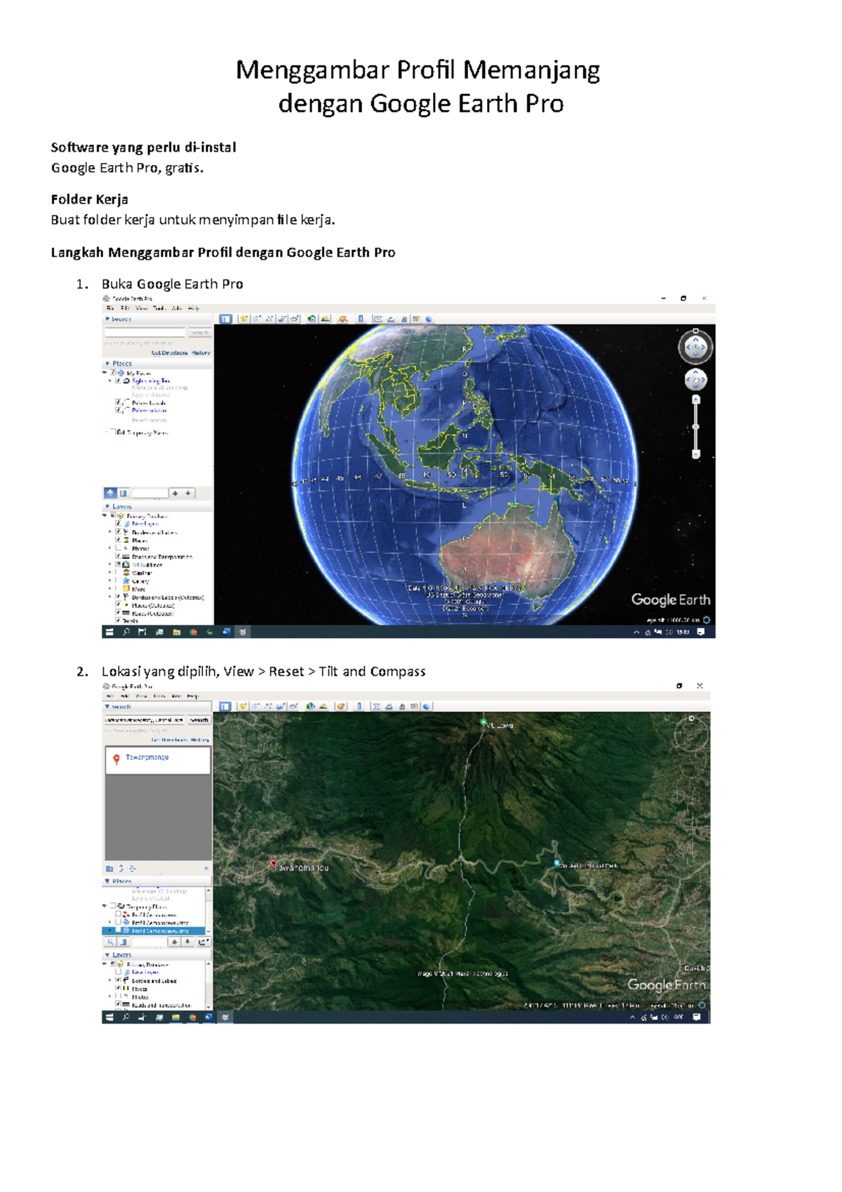 Profil memanjang dengan Google Earth - Menggambar Profil Memanjang dengan Google Earth Pro ...